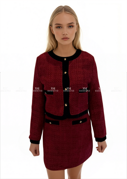 Lavinia Burgundy Suit – Madam Mayfair
